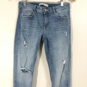 Zara | Jeans | Zara Denim Jeans Ripped Distressed Ankle | Poshmark
